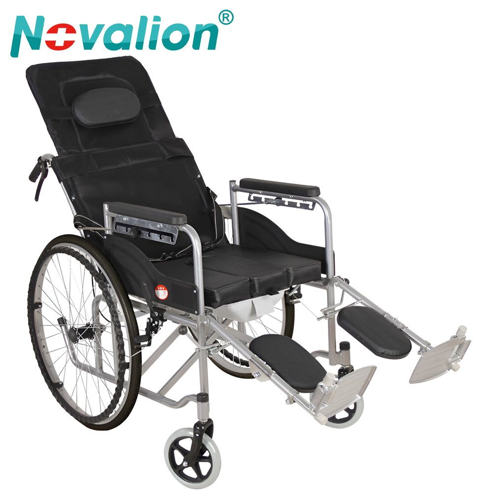 High Back Reclining Affordable Commode Handrim Wheelchair