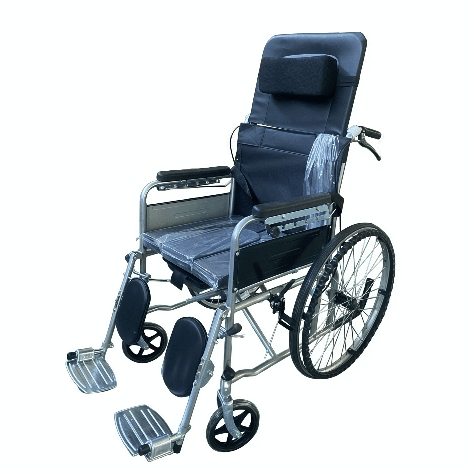 High Back Reclining Affordable Commode Handrim Wheelchair