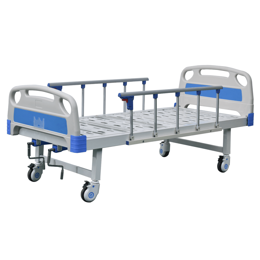 2-function manual foldable aluminum silent hospital bed