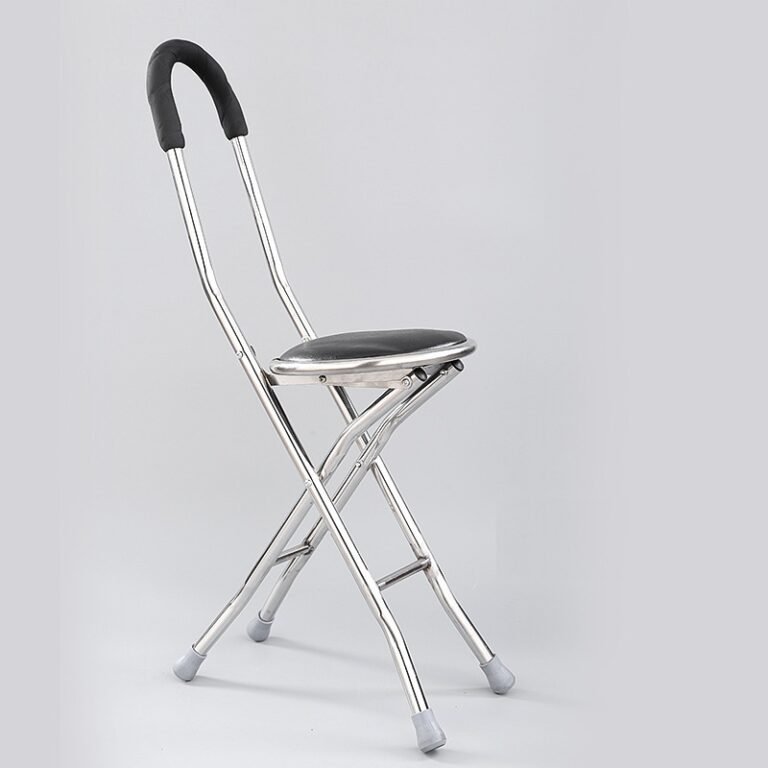 Foldable Stainless Steel Walking Stick Chair