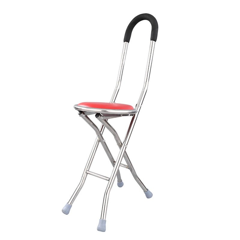Foldable Stainless Steel Walking Stick Chair