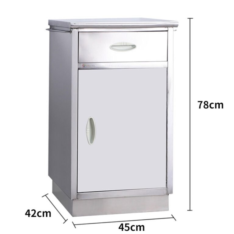 Heavy-Duty Clinical Stainless Steel Medical Bedside Cabinet