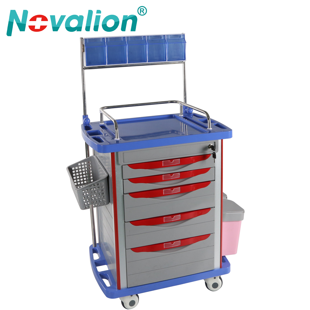 2-Size ABS Anesthesia Trolley with 5 Anesthesia Compartments