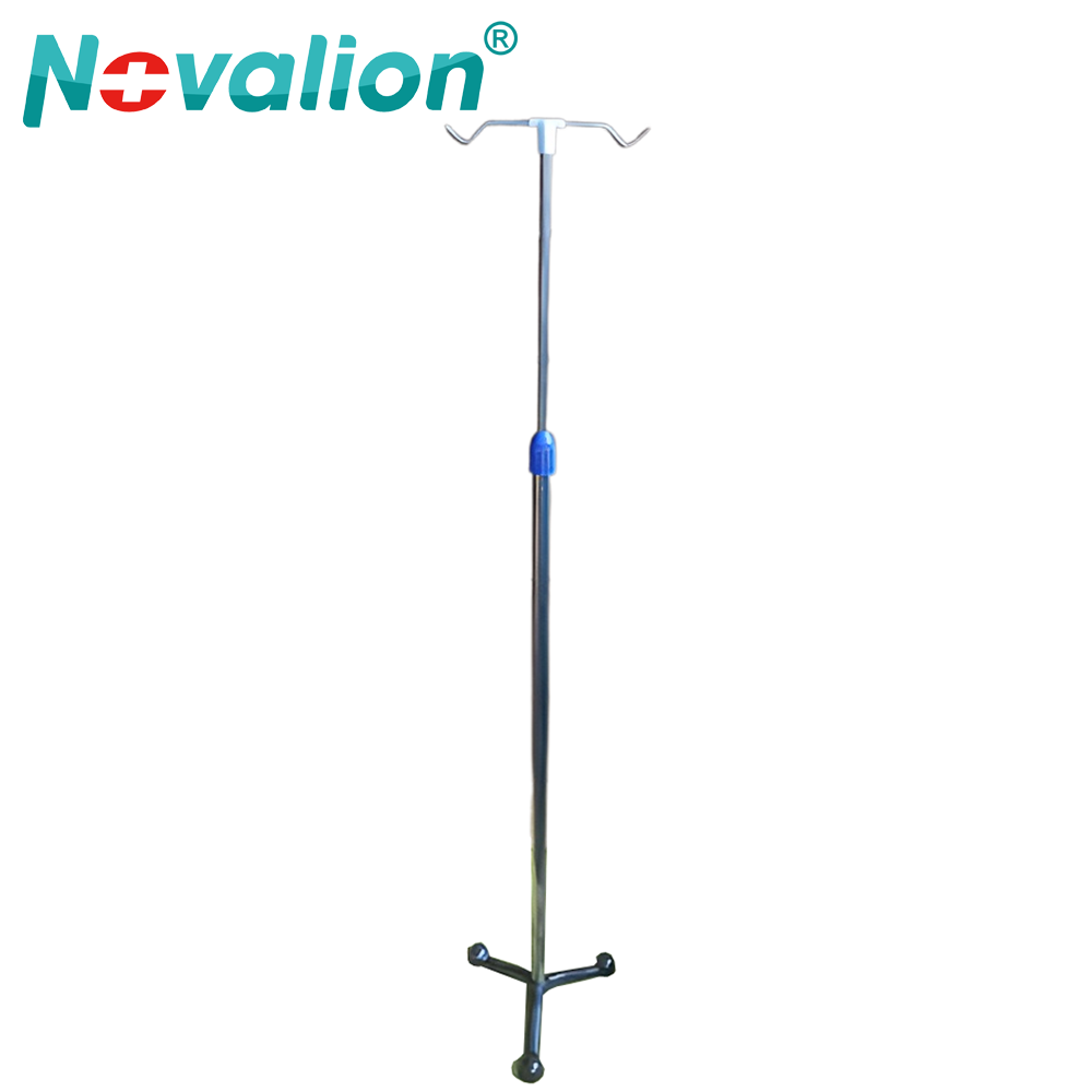 Stainless Steel Infusion Stand with Cast Iron Base & 2 Hooks
