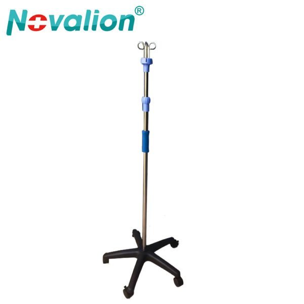 High-Capacity Stainless Steel Infusion Stand with Cast Base